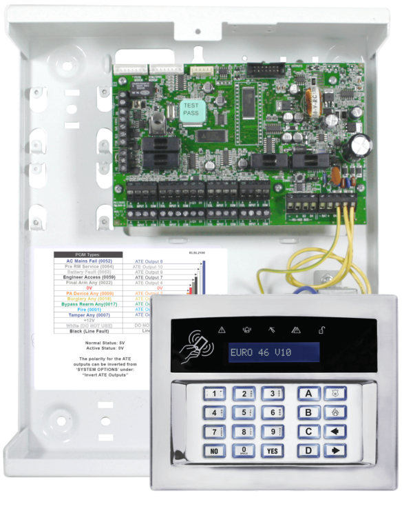 PYRONIX EURO76/S-UK Combined Euro 76-Zone Hybrid Alarm Panel Small with EURO-064 Keypad - Medway ...