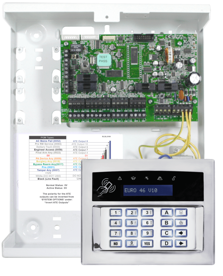 PYRONIX EURO76/S-UK Combined Euro 76-Zone Hybrid Alarm Panel Small with ...
