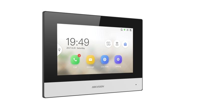 HikVision DS-KH6320-WTE1 Black 7-Inch Touch Screen Indoor Station - Medway Security Wholesale