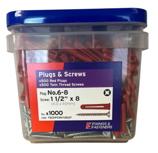 Tub Of Raw Plugs And Screws - Medway Security Wholesale